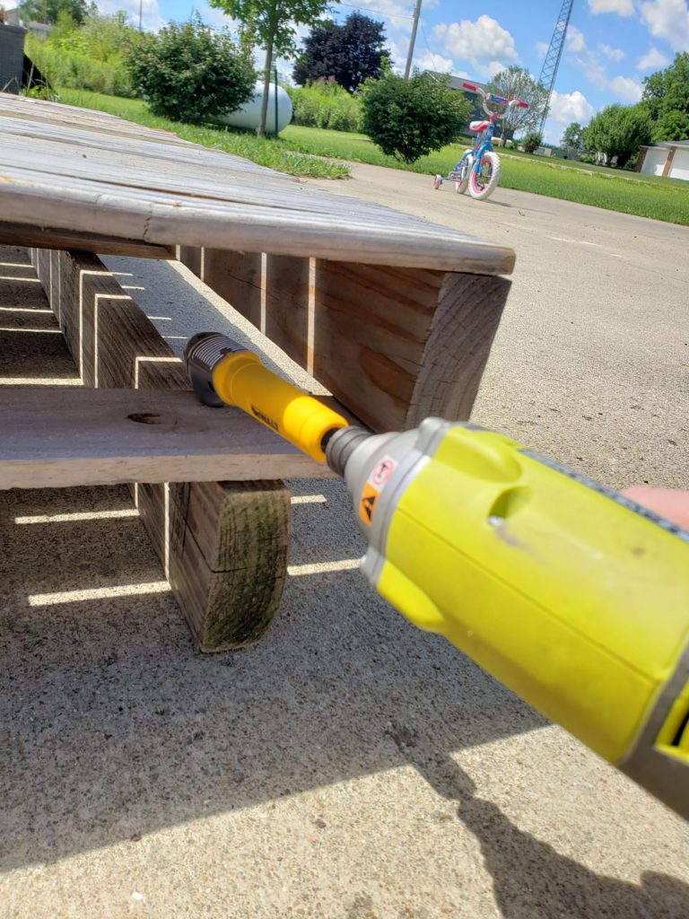How to Create A Simple Boho Picnic Table From Pallets - Open Doors Open ...