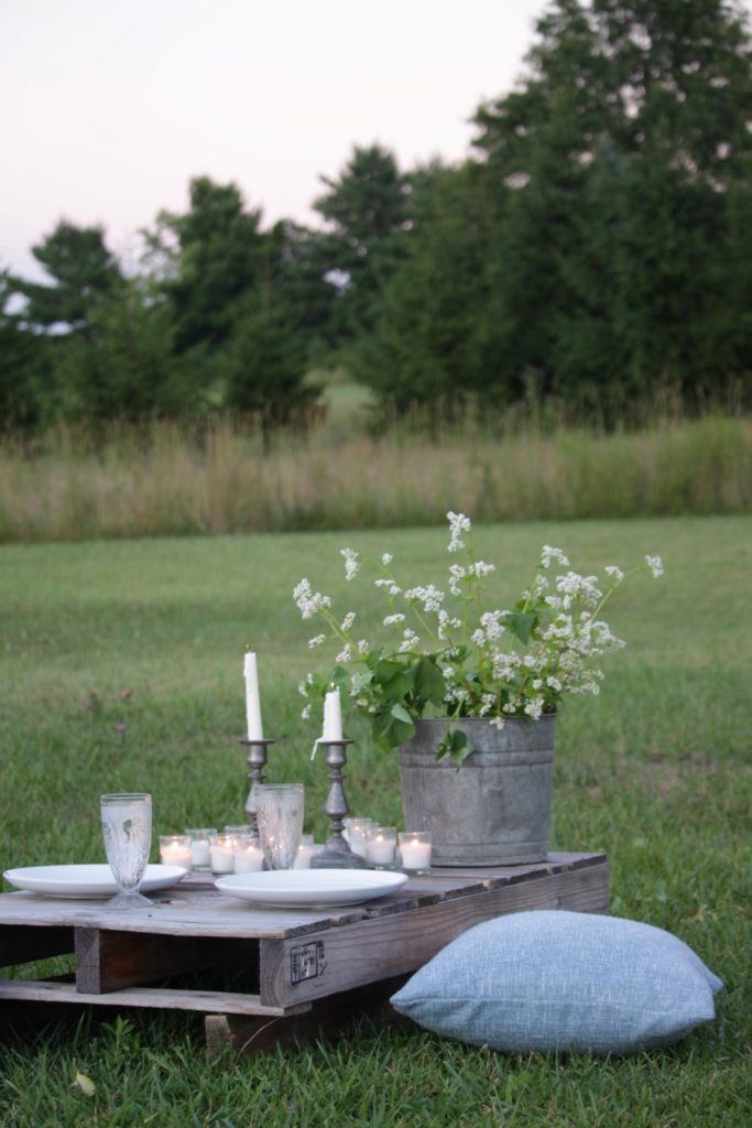 How to Create A Simple Boho Picnic Table From Pallets - Open Doors Open ...