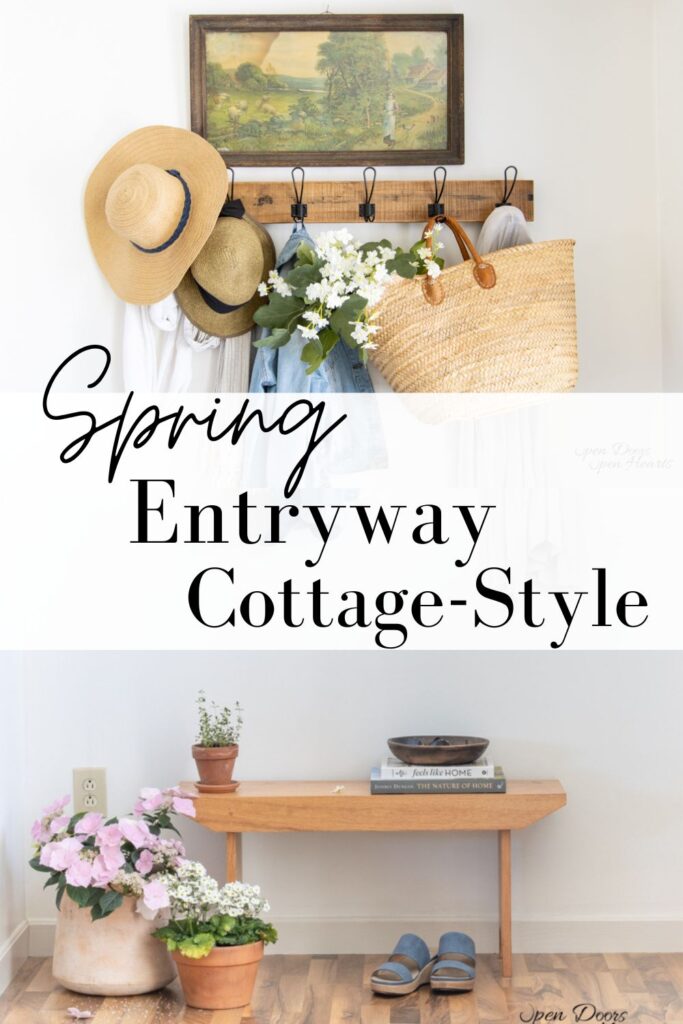 10 Simple and Thrifty Spring Entryway Decor Ideas - Open Doors Open Hearts